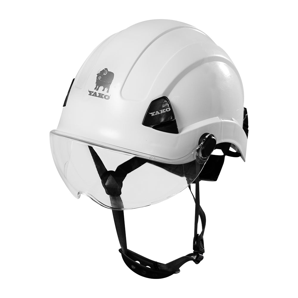 Casco Yako Steelpro Blanco con visera ISP – Steel Pro safety